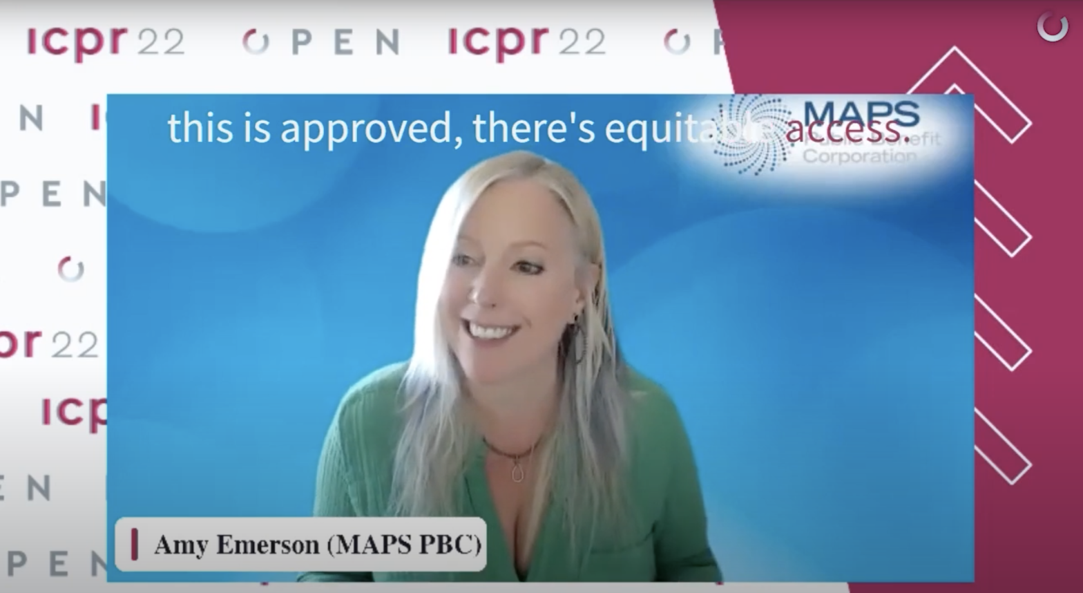 ICPR 2022 Webinar: Amy Emerson, CEO of MAPS PBC - Multidisciplinary Association for Psychedelic ...